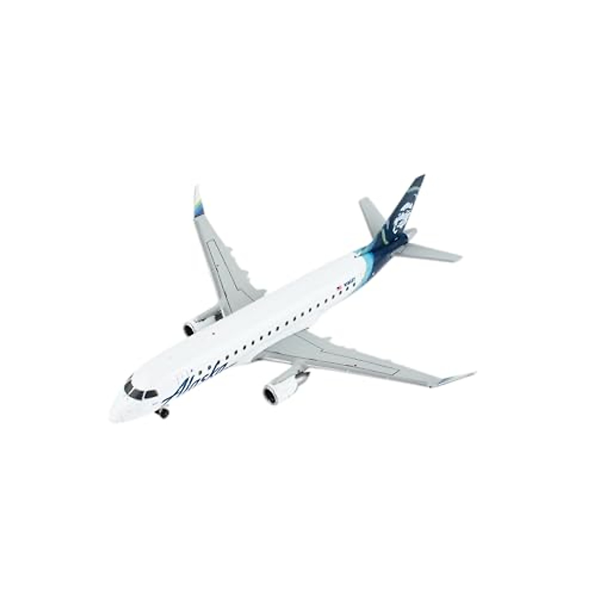 GeminiJets Embraer ERJ-175 Commercial Aircraft Alaska Airlines White with Blue Tail 1/400 Diecast Model Airplane
