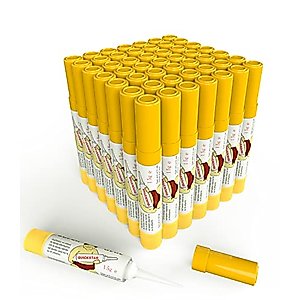 50pcs Vial Convenient Super Glue, AUMUKA All Purpose Adhesive,Instant bonding for bonding Glass, Leather, Metal, Wood, Plastic, Silicone, Rubber - 1.5g/pc
