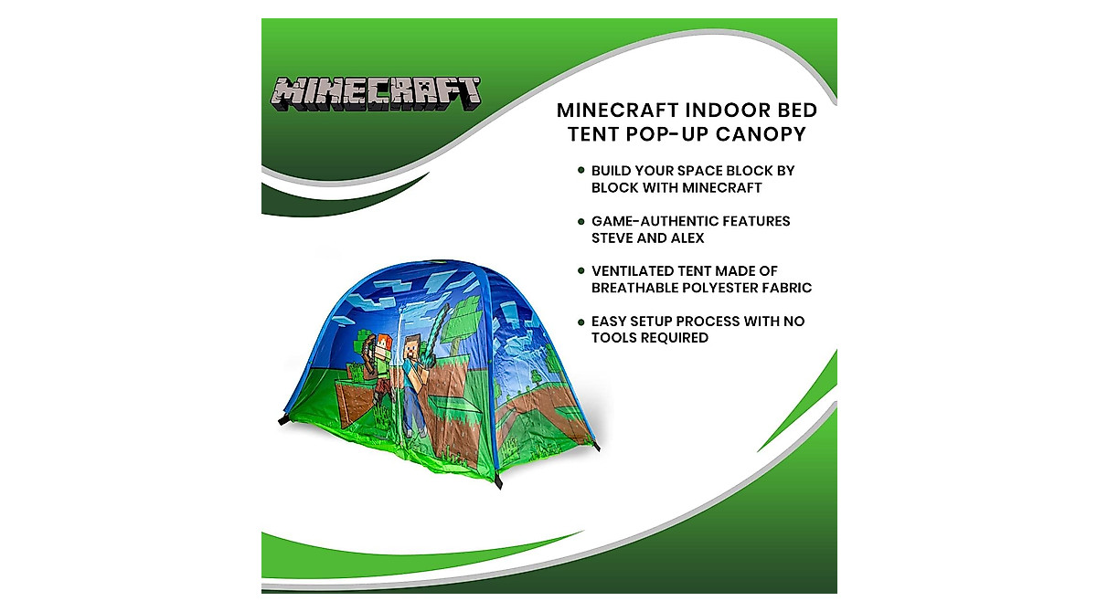 Minecraft Indoor Bed Tent: Fun Canopy for Kids' Adventure