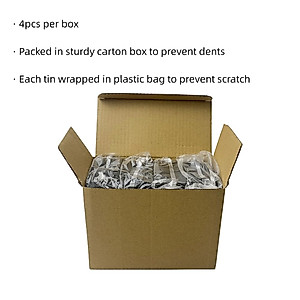 OVELCH 4pcs Rectangular Tin Box with Lid - 6-Pack Empty Tin Can Storage Container for Treats, Gifts, Favors and Crafts Black 3.94x2.56x1.3 Inches