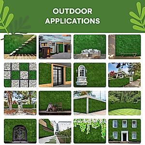 flybold Grass Wall Panels 20” x 20” Pack of 12 - Grass Backdrop Greenery Wall with UV Protection for Indoor Outdoor Wall Decor - Fence Covering Privacy for Backyard Decor | Perfect Wall Grass Panels