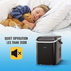 WANAI Ice Makers Countertop Portable Ice Machine 9 Ice Cubesin 7-8 Mins, 26lbs/24H, Self-Cleaning Electric Ice Making Machine with Ice Scoop and Basket L&S Bullet Sizes for Home Office Bar Party