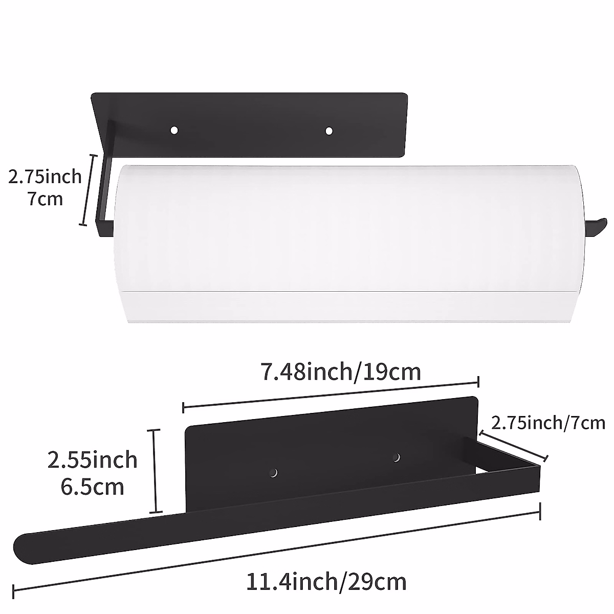 Magnetic Paper Towel Holder for Refrigerator, Kitchen Towel Rack Magnetic Towel Bar Multi Function Made of Iron,Used for Kitchen,Bathroom,No Drilling (Black, 1 Pack)