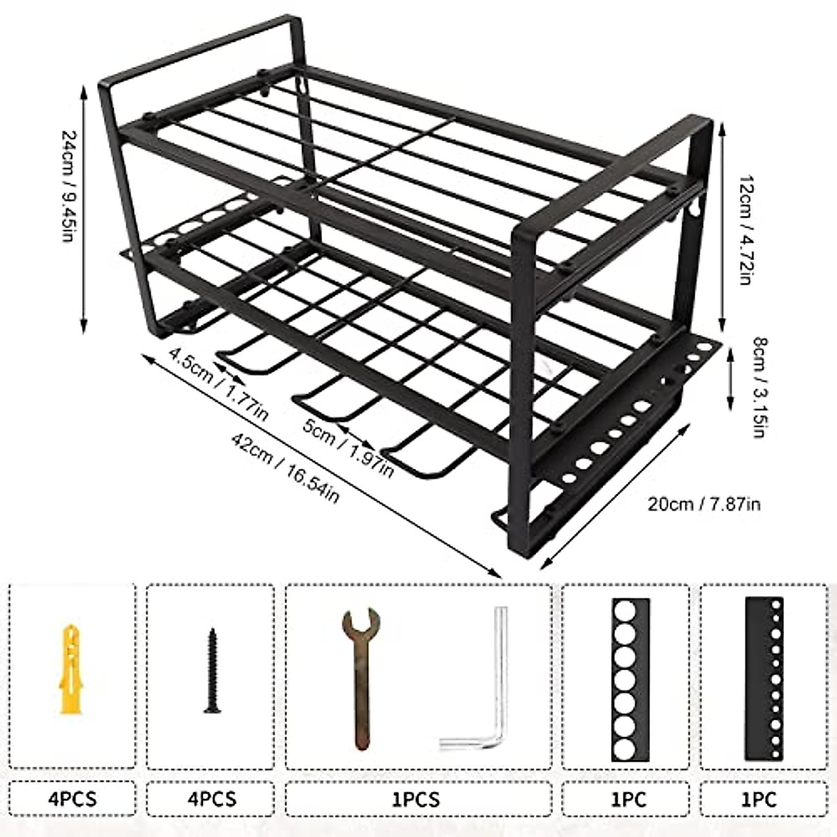 Garage Tool Storage Shelf Power Tool Organizer 50KG Load Bearing Wall Mounted for Factory