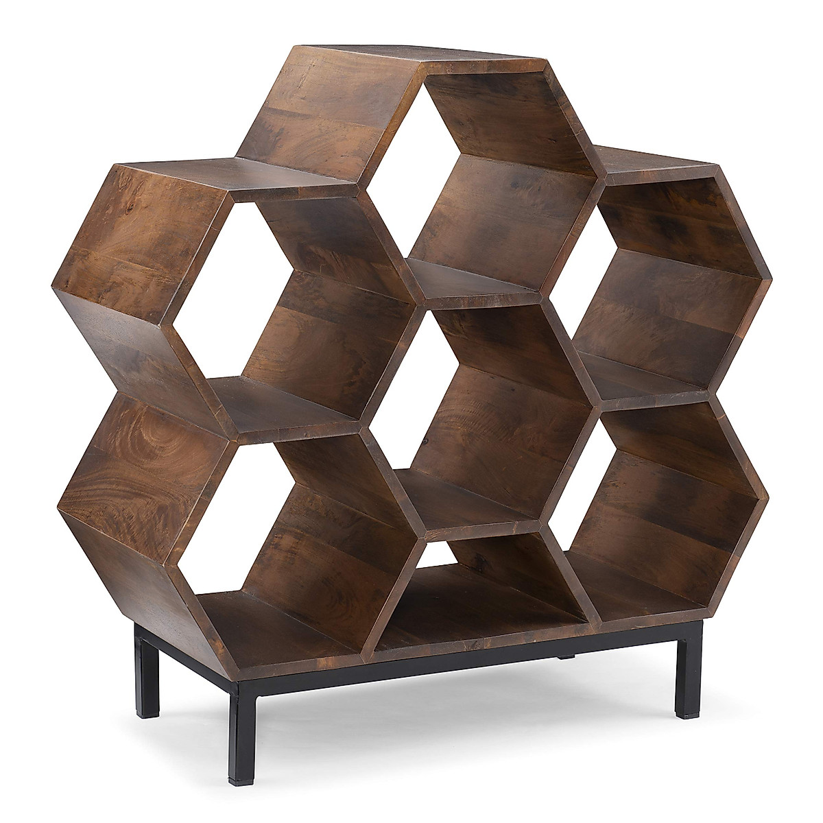 Powell Bianca Hazelnut Honeycomb Bookshelf