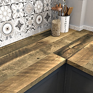 WESTICK Brown Wood Wallpaper Peel and Stick Wood Contact Paper for Cabinets Countertops Waterproof Wooden Wall Paper Decorative Vinyl Countertop Wood Wallpapers for Bedroom Accent Wall 15.8" x 78"