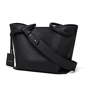Cnoles Tote Bag For Women Leather Purses And Handbags Ladies Top Handle Large Soft Shoulder Satchel Hobo Crossbody Bucket Bags Black