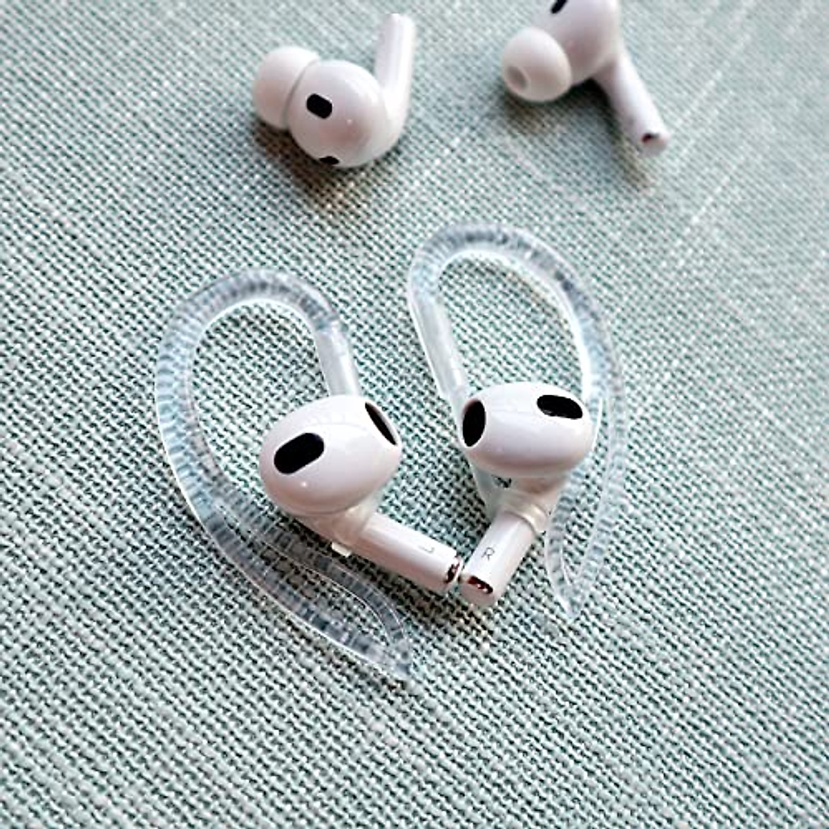 Adjustable Ear Hooks Compatible with AirPods Pro 2 2022 Release [ Anti-Slip ], 360 Degree Rotation Adjustment Earhooks Sport Holder Wings Compatible with AirPods 3 2 1 & Pro 4 Pairs Translucent