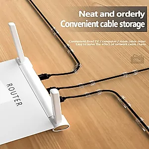 40 Pcs Strong Adhesive Cable Clips, Cable Management Wire Holder Sticky Tidy and Organizer Cord and Wires, Organizing Lightning, USB C, Micro Cables,Sticks to Wood, Marble, Metal, Glass, Under Desk