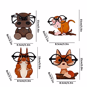 Cute Creative Animal Glasses Holder, Wooden Animal Shaped Glasses Frame, Fun Eyeglass Holder Display Stands, Pet Glasses Stand Home Office Desktop Decor, Handmade Corgi Glasses Stand (Hippopotamus)