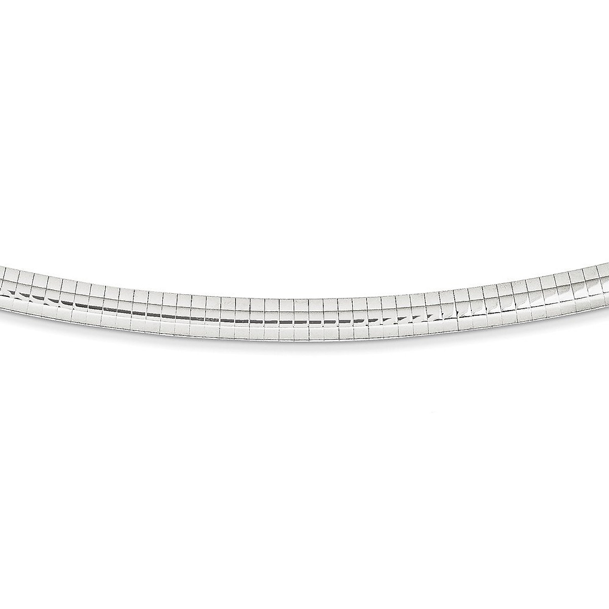 Verona Jewelers 925 Sterling Silver Flexible Italian Flat Omega Chain Necklace- 4MM 6MM Cubetto Italy Wire Chain 16 18 20 (18, 8MM)