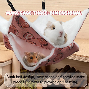 LYART Guinea Pig Rat Ferret Hammock and Warm Bed Small Pet Hideout Tunnel Cave Hanging Bunkbed Hammock Cage Toy for Hamster Sugar Glider Squirrel (1.Hammock)