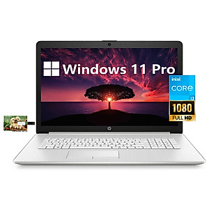 HP 17 Business Laptop Computer, 11th Gen Intel Core i3-1115G4, 17.3" FHD Display, Windows 11 Pro, 16GB RAM 512GB SSD, HDMI, Wi-Fi, Bluetooth, Webcam, 32GB Durlyfish USB Card