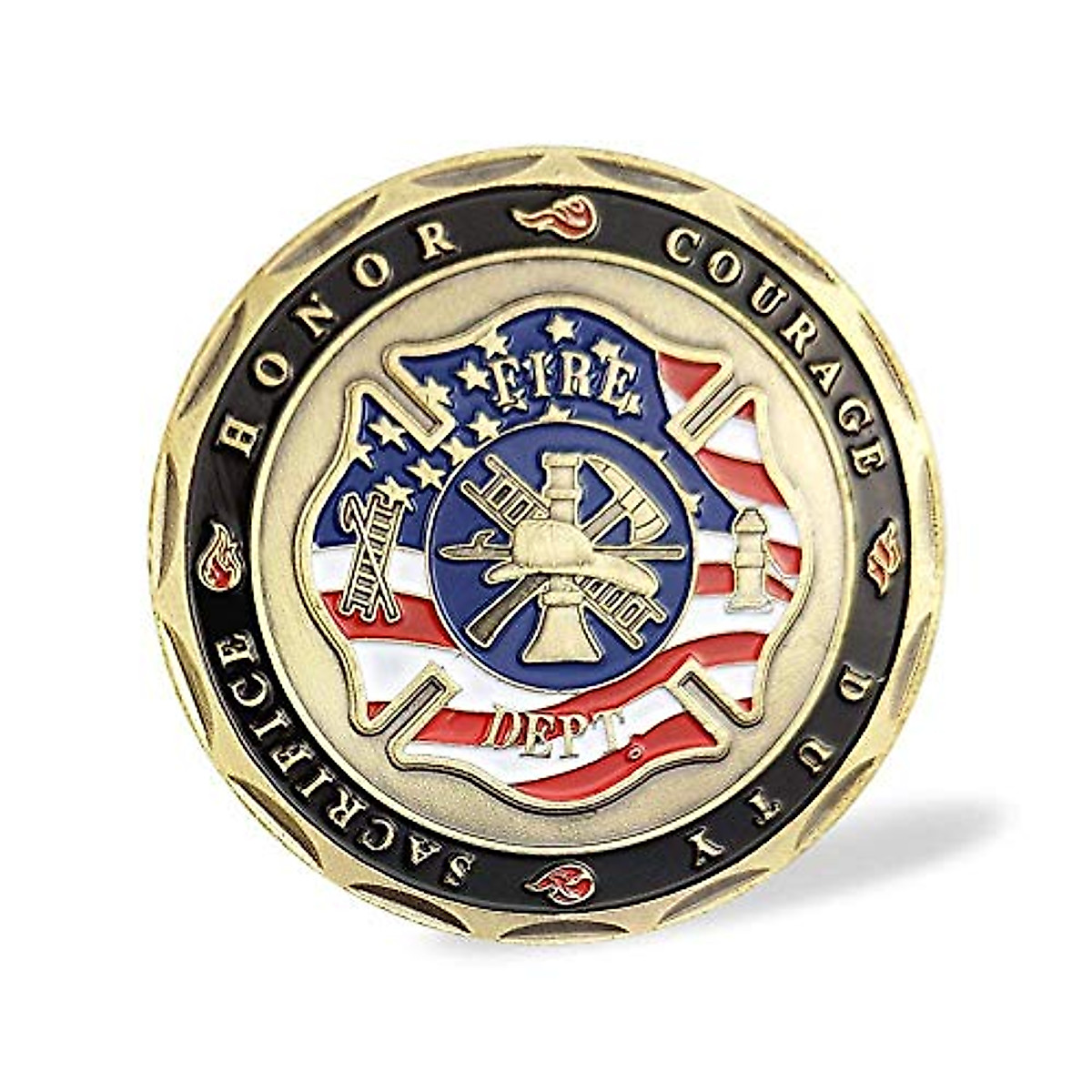 St. Florian Patron Saint of Firefighters with Prayer Challenge Coin