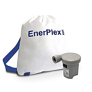 EnerPlex Kids Inflatable Travel Bed with High Speed Pump, Portable Blow up Toddler Air Mattress with Sides – Built-in Safety Bumper - Blue