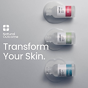 Natural Outcome Hyaluronic Acid Serum for Face | Anti-Aging Facial Serum with Vitamin b5 | Reduces Fine Lines and Wrinkles | Moisturizing and Hydrating Rescue Repair Skin Care Serum | 1 Oz