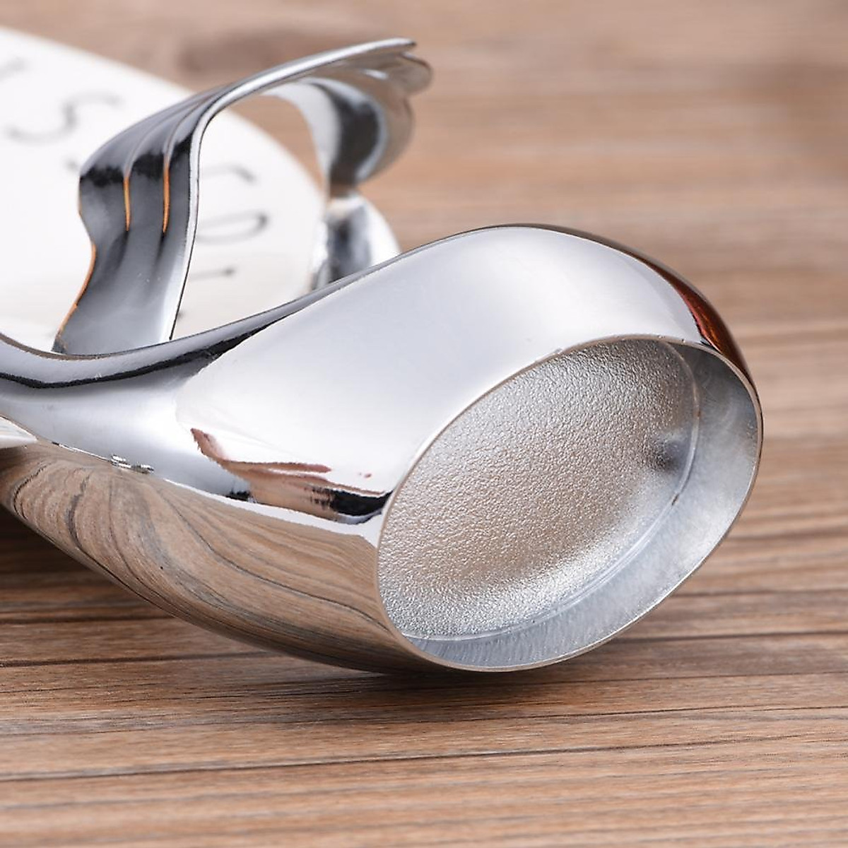 Spoon Holder, Swan Shaped Stainless Steel Kitchen Coffee Utensils Tableware Set Fork Spoon Stand Holder for Business Gifts Wedding Fairs(Wing-Shaped)