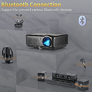 [-$151] 1080P Projector with WiFi Bluetooth, HD Outdoor Movie Projector Android OS 7500Lm Home Theater Support 4D Keystone/Zoom/200” Display Compatible with Phone/PC/Fire Stick/DVD/PS5/HDMI/USB