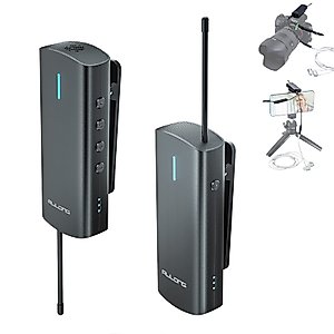 Alilong UHF Wireless Lavalier Lapel Microphone System, Lavalier Mic for Camera, iPhone, Android, Wireless Recording Mic for YouTube, Interview, Vlogging - 1TX