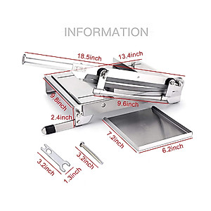 HENWAFX Manual Ribs Meat Chopper Slicer 13.5 inch Stainless Steel meat chopper for home use beef jerky slicer Frozen Meat Vegetable Food Chicken Duck and Fish Cutter (KD0288)