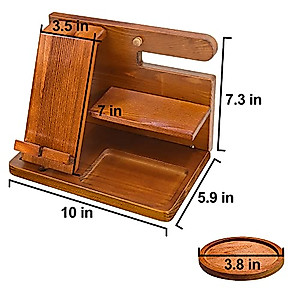 Phone Docking Station Wood Docking Station, Valentine's Day Gift for Men Nightstand Organizer, Men Gift Cell Phone Stand Watch Stand, Nightstand Organizer for Men, Gift for Boyfriend, Husband, Dad