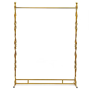 80.7"Retail Gold Clothes Racks for Boutique Wedding Dress Display Stand ,Heavy Duty Commercial Garment Rack Rod, Large Metal Floor Standing Hanging Boutique Display Clothes Rack,Industrial Pipe Rack