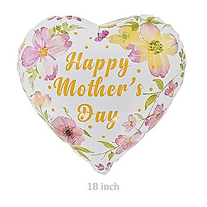 10Pcs Mother's Day Party Balloons Mother's day Party Decorations Foil Pink Heart Balloons for Happy Mother's Day Birthday Party Decorations Supplies