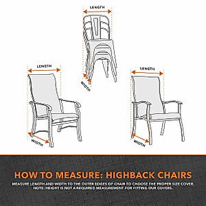 Modern Leisure Garrison Stackable/High Back Bar Chair Cover - Weather-Resistant Fabric - Outdoor Furniture Protection Perfect for Patio, Deck, and Porch - 27" L x 27" W x 49" H - Sandstone
