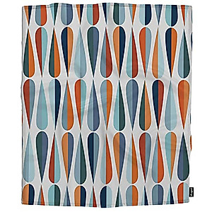 Mugod Drop Shapes Throw Blanket Mid-Century Modern Style Drop Shapes in Tones Decorative Soft Warm Cozy Flannel Plush Throws Blankets for Baby Toddler Dog Cat 30 X 40 Inch