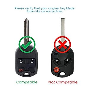 Keyless2Go Replacement for New Uncut Keyless Remote Head Key Fob for Select F-150 Edge Escape Explorer Fusion Vehicles That use OUCD6000022 164-R8070