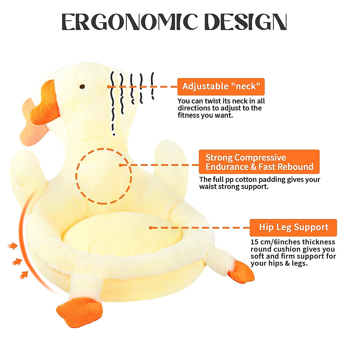 Fortuning's JDS Cute Cartoon Seat Cushion, Non Slip Floor Cushions Seating with Extra Waist Support for Kids and Adult, Floor Cushion for Kitchen Office Bedroom, Kids Girlfriend Gift