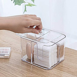 Poeland Cotton Pads Holder Cotton Swab Balls Holder Organizer Cosmetic Pads Container Flossers Box Case