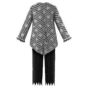 ReliBeauty Skeleton Costume Kids Christmas Costume for Boys with Hat,Black 10-12/150