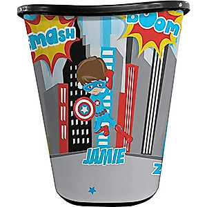 YouCustomizeIt Superhero in The City Waste Basket - Double Sided (Black) (Personalized)