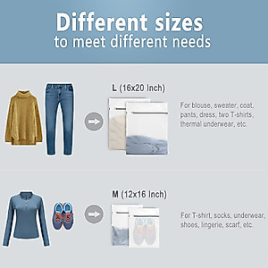 3Pcs Durable Diamond Mesh Laundry Bags for Delicates (2 Large 16 x 20 Inches, 1 Medium 12 x 16 Inches)