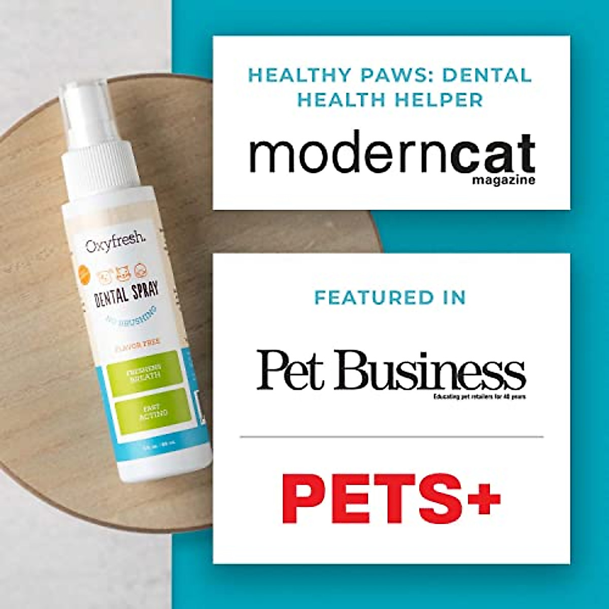 Oxyfresh Advanced Pet Dental Spray – Instant Pet Fresh Breath: Easiest No Brushing Pet Dental Solution for Dogs and Cats – Best Way to Fight Pet Plaque, Keep Teeth & Gums Healthy. 3oz.