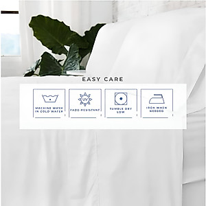 Kotton Culture 1000 Thread Count Sheet Set 4 Piece 100% Egyptian Cotton Luxurious Breathable Soft Cooling Cotton Sheets with 15" Deep Pocket Snug Fit Smooth Sateen Weave (White, Queen)