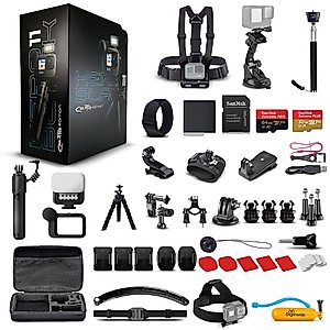 GoPro HERO11 Black Creator Edition - includes Volta (Battery Grip, Tripod, Remote), Media Mod, Light Mod, Enduro Battery - Waterproof Action Camera + 64GB Card & 50 Piece Accessory Kit - Bundle