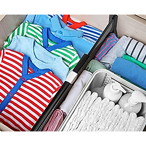 12 Pcs Drawer Dividers Organizer Adjustable Separators 4" High Expandable from 11"-17" Drawer Organization Separators Dresser Drawer Organizers Divider for Clothes Closet Kitchen Clothing Bedroom