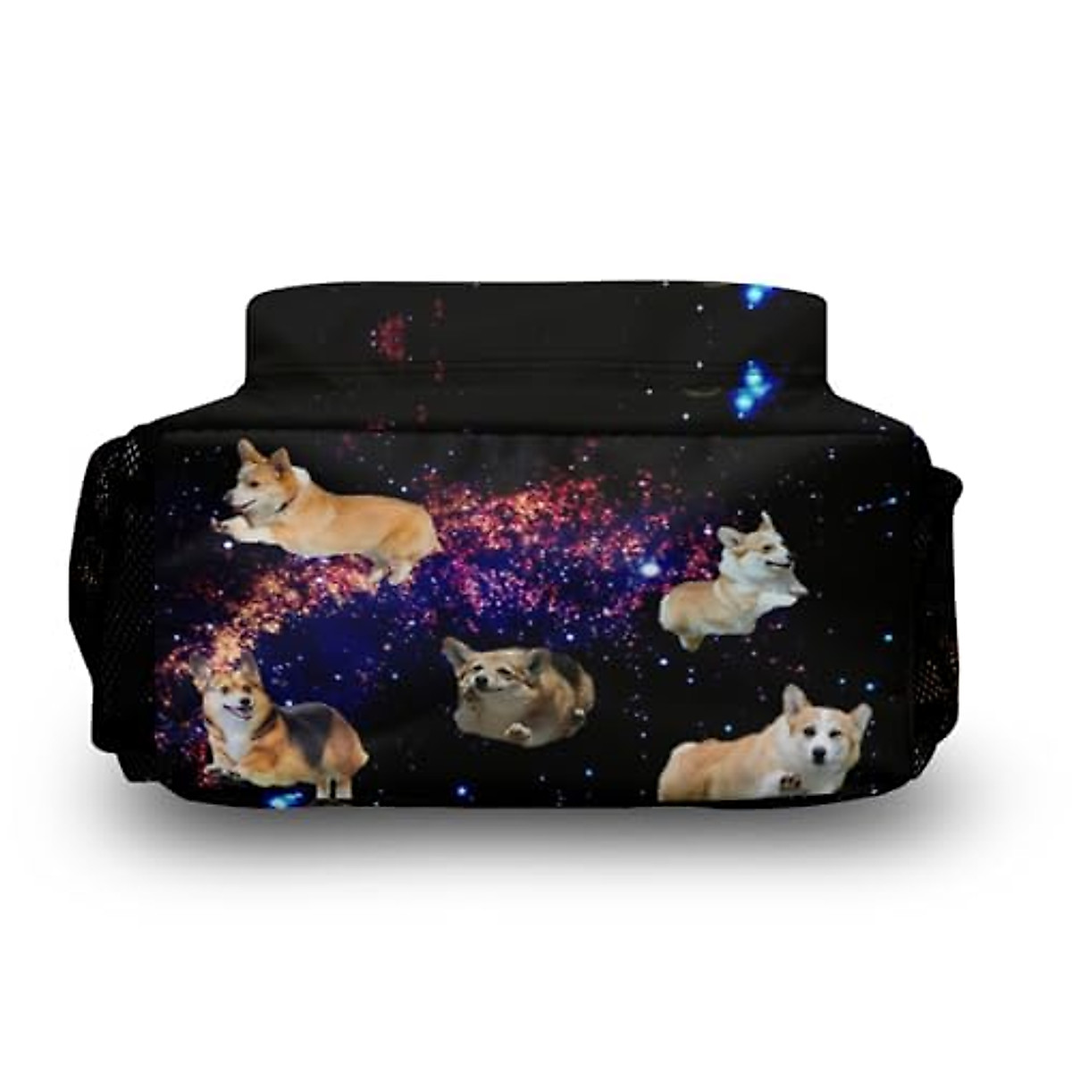 Granbey Galaxy Welsh Corgis Backpack Cute Space Puppies Waterproof College Bag Personalized Laptop Bag Travel Zipper Bookbag Casual Hiking Shoulder Daypack for Men Women Teens