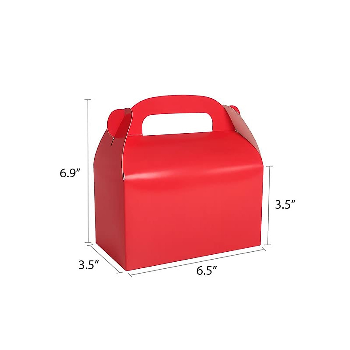 GARROS Red Party Treat Boxes 6.9"x6.5"x3.5" 24-Pcs Each DIY Favors Bag,New Years Boxes,Birthday Party Gift Giving Wedding, Baby Shower, Graduation Party Supplies,New Years G, Valentines Day, Holidays