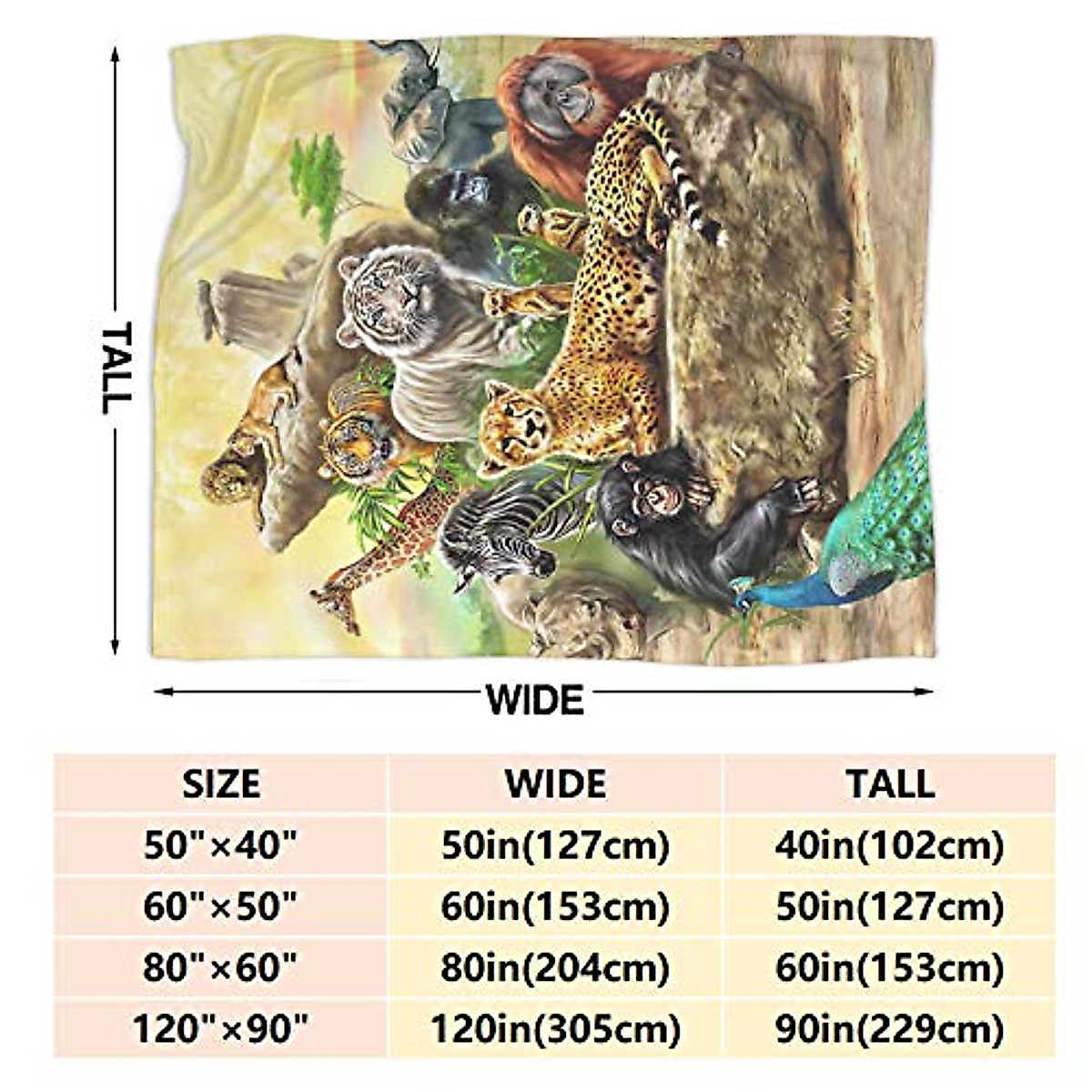 Ultra Soft Flannel Fleece Throw Blanket Modern Animals Safari Wild Cat Lion Africa All Season Warm and Cozy Quilt Blanket for Bed Sofa Couch 80"x60"for Adult
