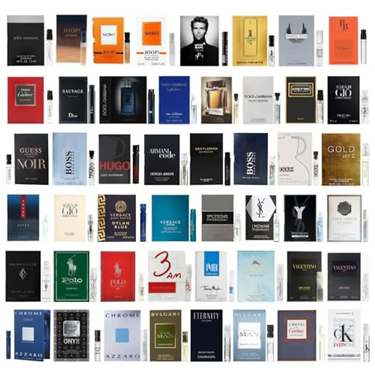 10 Men's Cologne Samples vials with Organza Bag