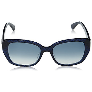 Kate Spade New York Women's Kenzie/G/S Rectangular Sunglasses, Blue/Blue Shaded, 53mm, 18mm
