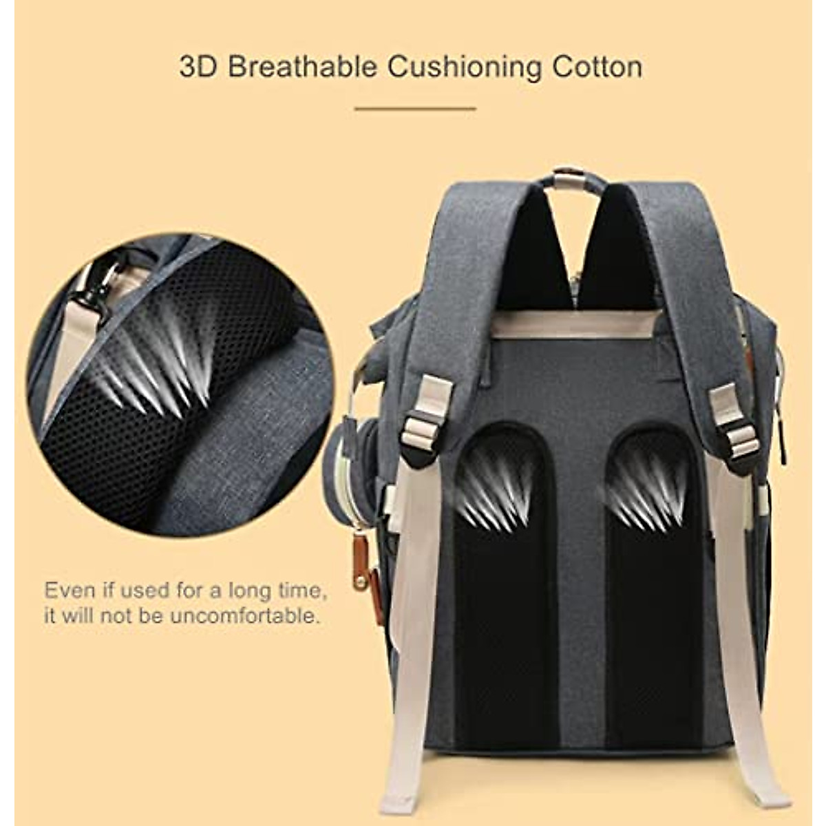 HLTxia Diaper bag Backpack, Multi-function Portable Backpack, Unisex Travel Back Pack, Large Travel Diaper Bags for Dad & Mom (Bicolor)