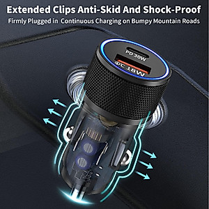 [Apple MFi Certified] iPhone Fast Car Charger, Veetone 48W Dual Port USB C Power Delivery All Metal Car Adapter with 2 Pack Lightning Braided Cable, PD/QC3.0 Car Quick Charging for iPhone/iPad/Airpods