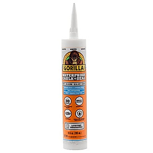Gorilla Waterproof Caulk & Seal 100% Silicone Sealant, White, 10oz Cartridge (Pack of 1)