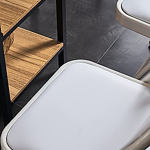 Karl home 6 Pack White Folding Chairs with Padded Seats for Outdoor & Indoor, Portable Stackable Commercial Seat with Steel Frame for Events Office Wedding Party, 330lbs Capacity