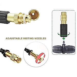 50 Pcs Irrigation System Copper Nozzle, Adjustable Spray Nozzle, Irrigation Drippers Sprinklers Emitter Drip System on 8/12mm Barb, Garden Cooling Irrigation Equipment