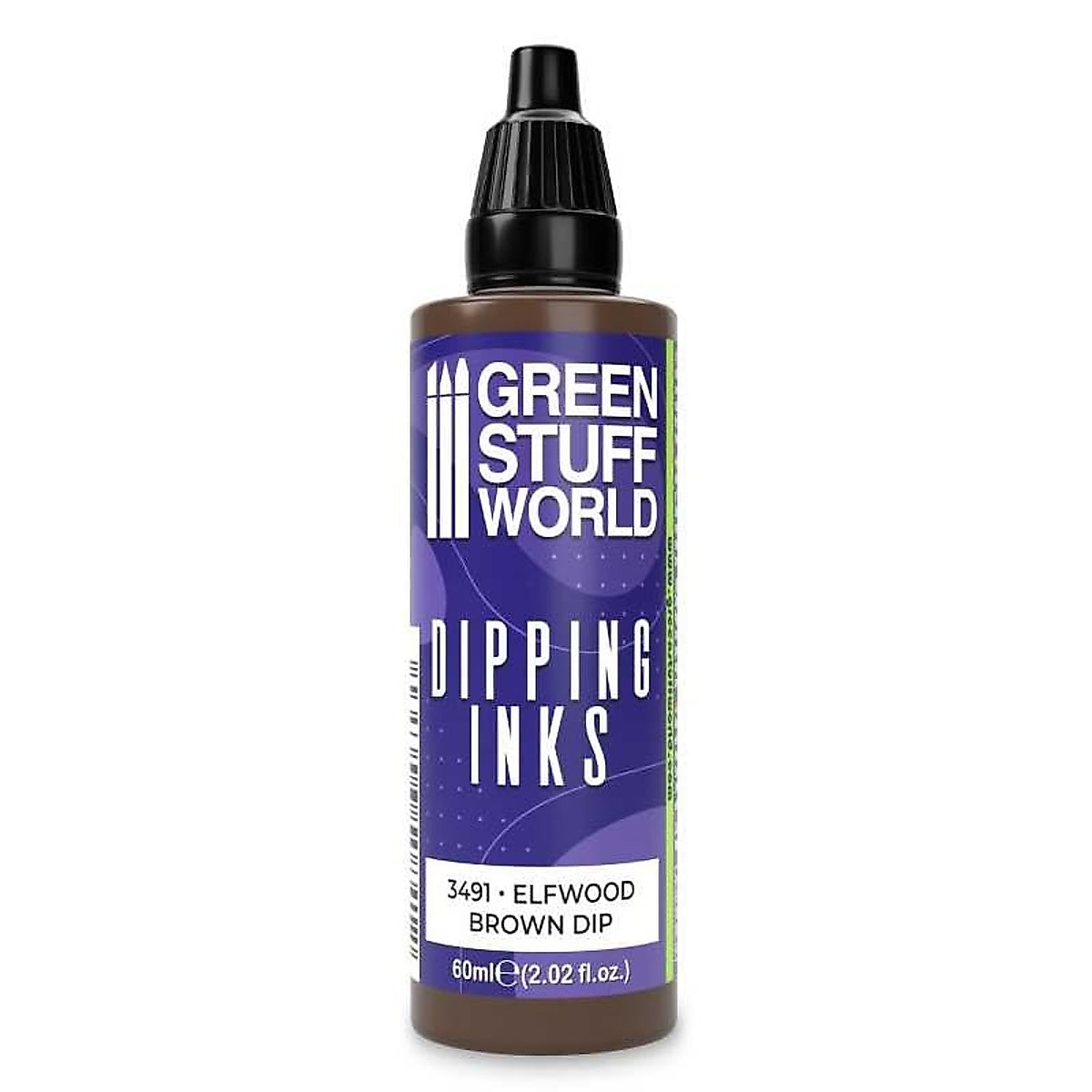 Green Stuff World Dipping Ink 60ml High Contrast Model Paint (ElfWood Brown 3491)